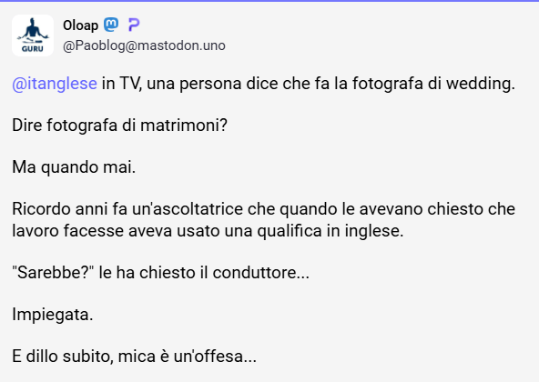 Anglicismi ed itanglese a piè sospinto, al solito | Paoblog.net